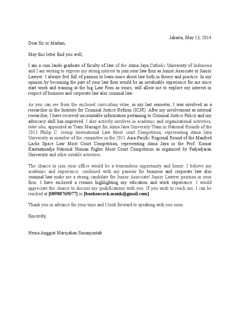 Hema Application Letter | PDF