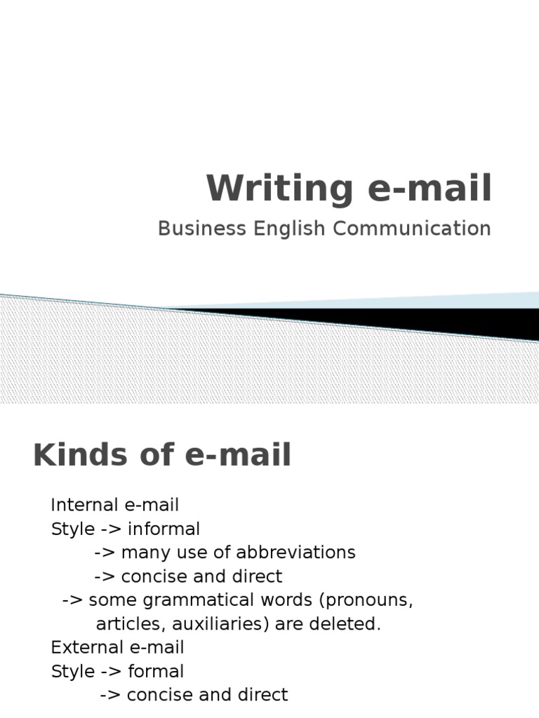 Writing E-Mail: Business English Communication | PDF