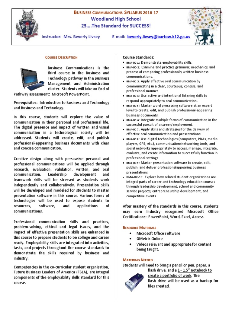 2017 Syllabus Bus Communications Eop | PDF | Teachers | Leadership