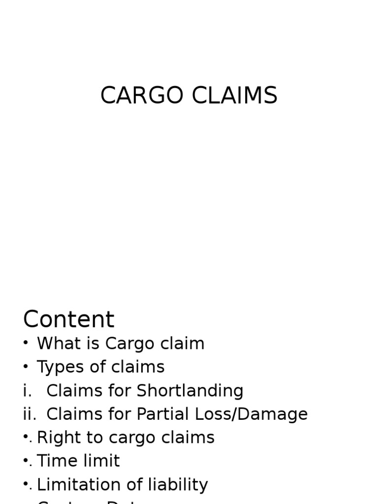 Cargo Claims | Download Free PDF | Cargo | Bill Of Lading