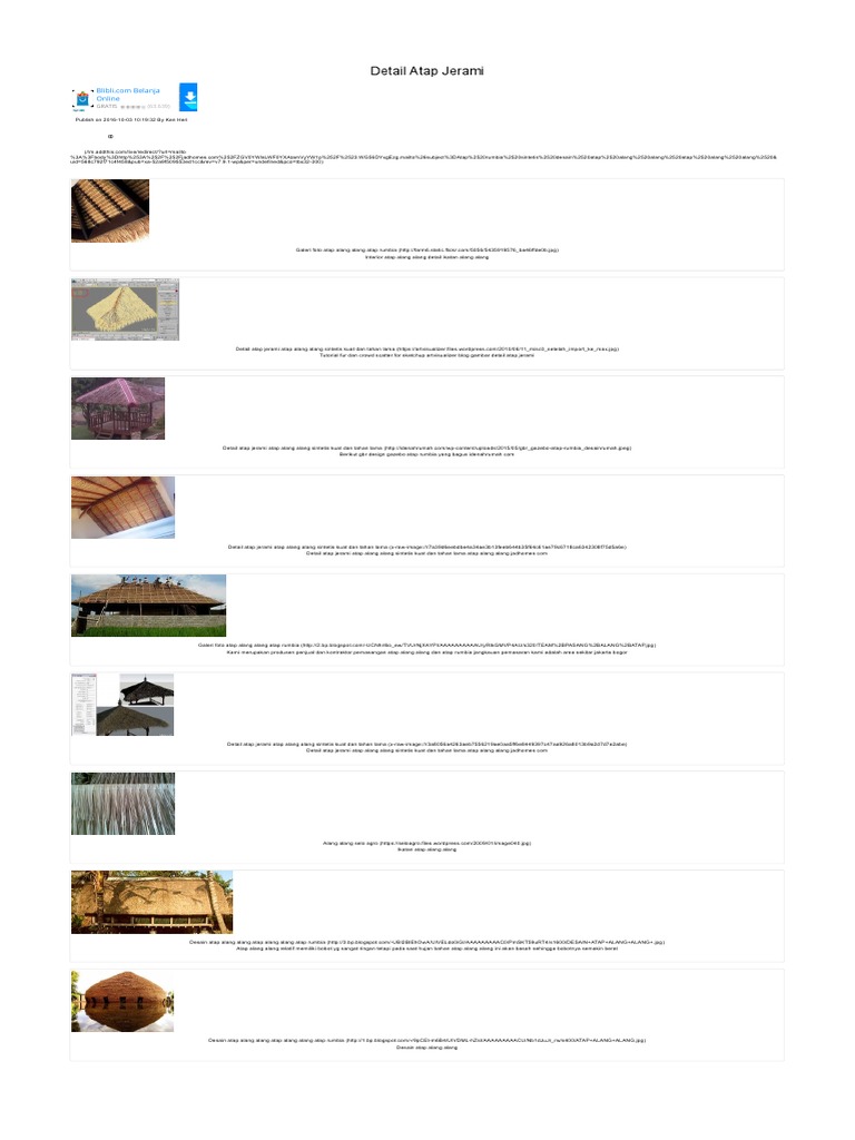 Detail Atap Jerami - Atap Rumbia Sintetis Desain Atap Alang Alang Atap ...