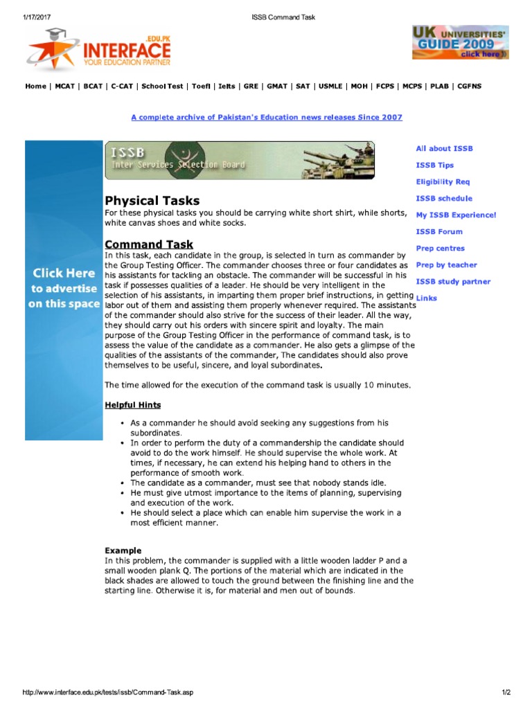 ISSB Command Task | PDF