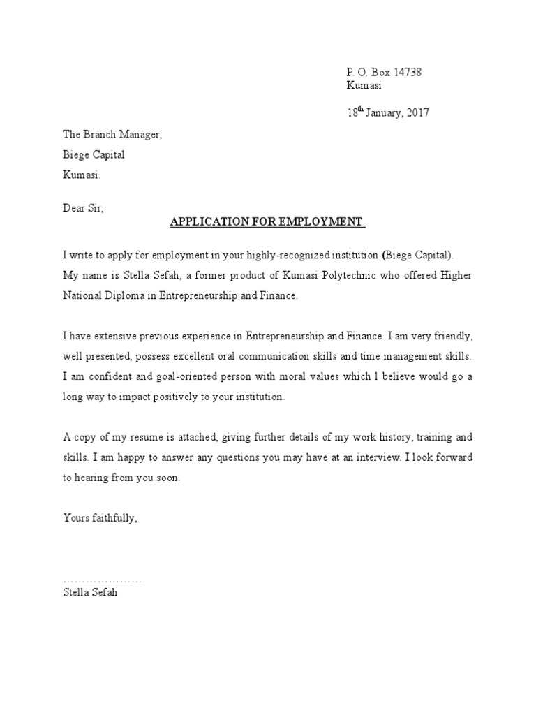 Application Letter 1 | PDF