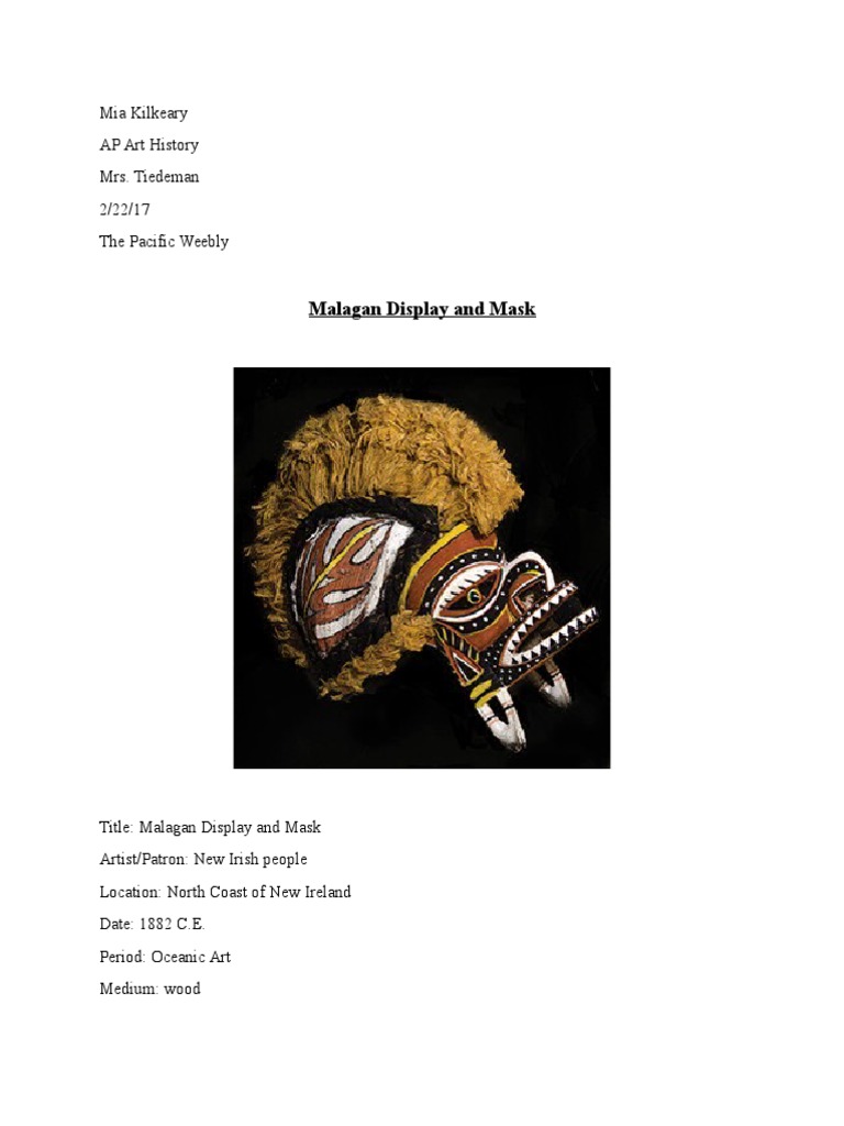 Malagan Masks: Rituals and Symbolism | PDF