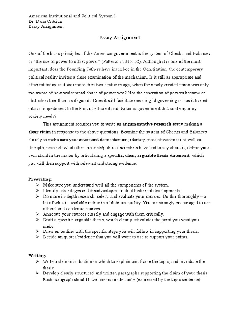 Essay Assignment I | Essays | Thesis | Free 30-day Trial | Scribd