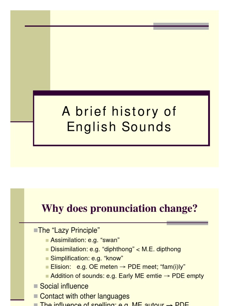 A Brief History of English Sounds | PDF | English Language | Oral ...