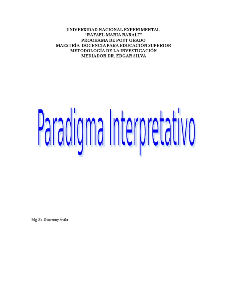 Paradigma Interpretativo en Investigación | PDF | Etnografía | Science