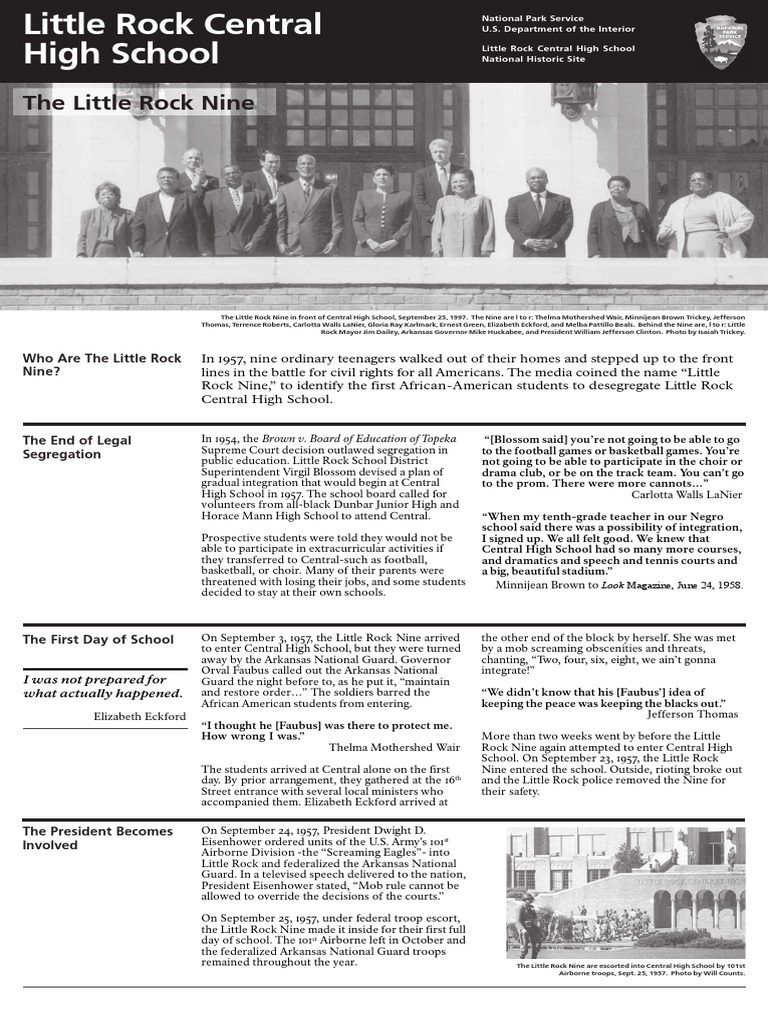 Little Rock Nine: Key Facts and Quotes | PDF | The United States | Schools