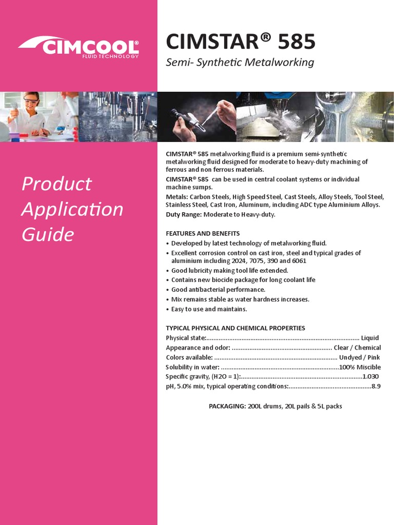 Cimcool Cimstar 585 PDF | Download Free PDF | Metalworking | Steel