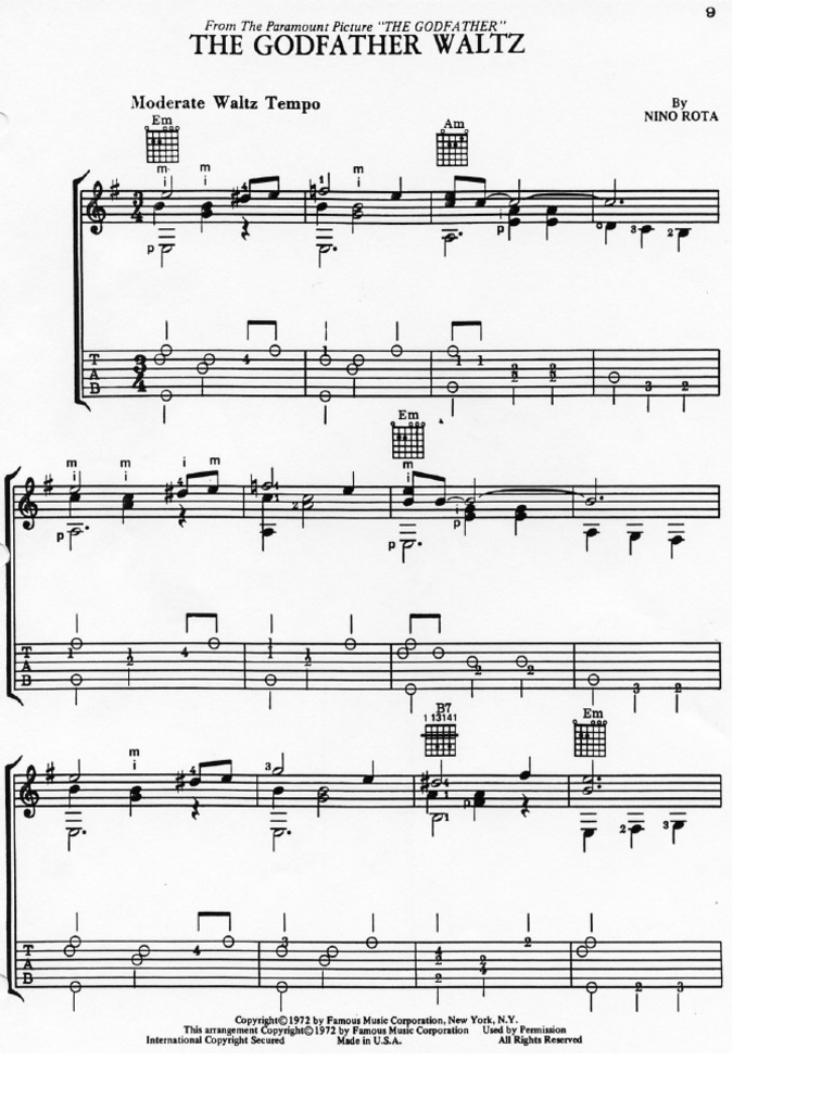 El Padrino - Partitura Vals de Nino Rota | PDF