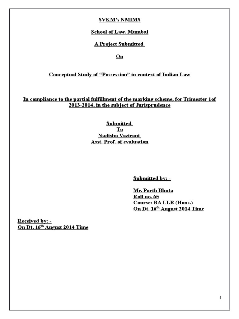 Juris Project | PDF | Possession (Law) | Adverse Possession