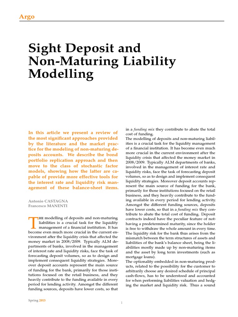 Deposit Modelling PDF | PDF | Market Liquidity | Money