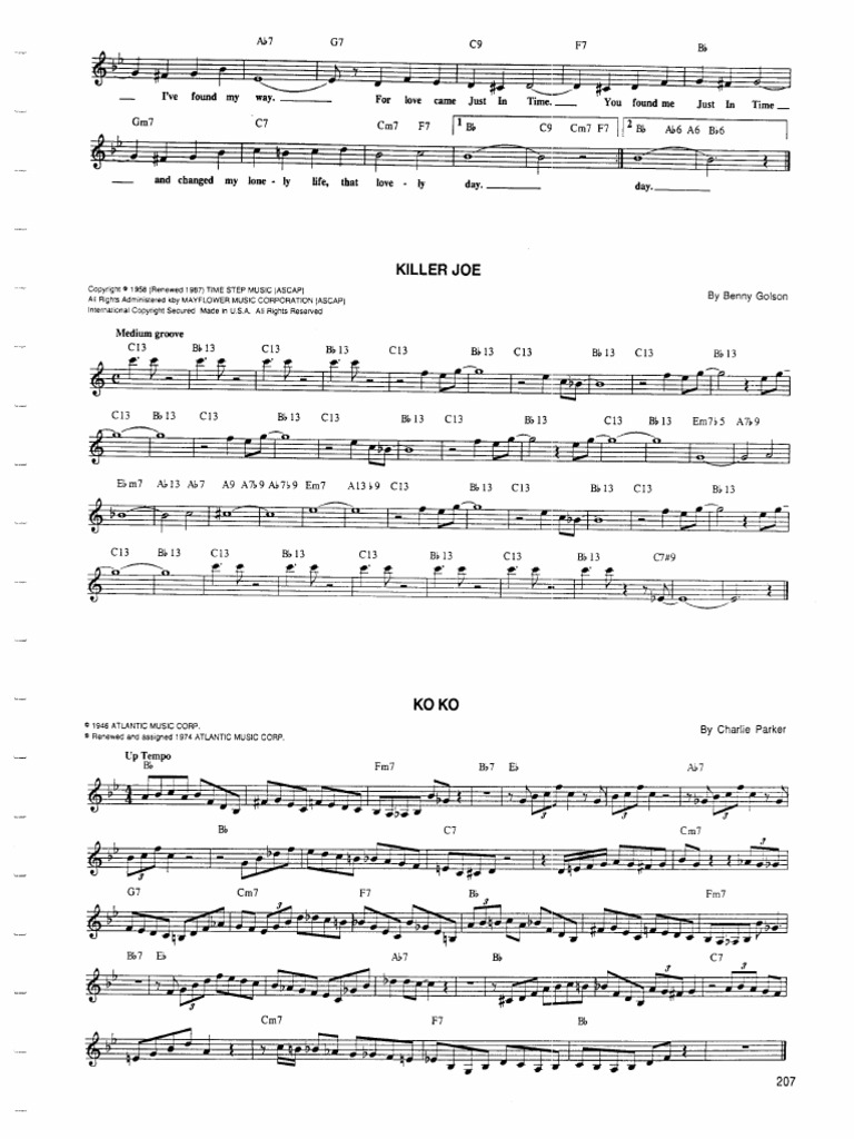 Koko and Killer Joe Leadsheet | PDF | African American Music | Jazz