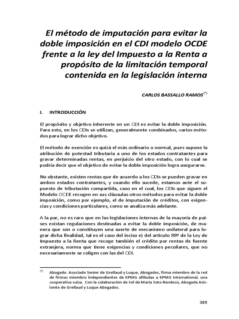 Cdi - Modelo Ocde | PDF | Doble imposición | Impuestos