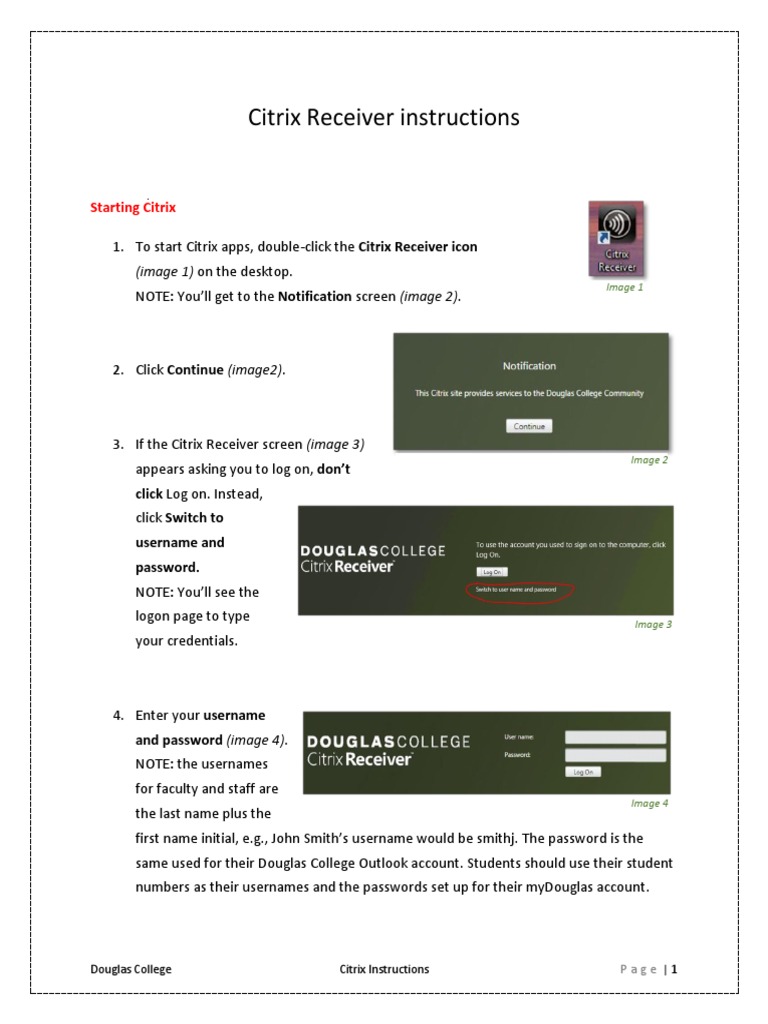 Citrix Receiver Instructions | Download Free PDF | Login | Computing Platforms