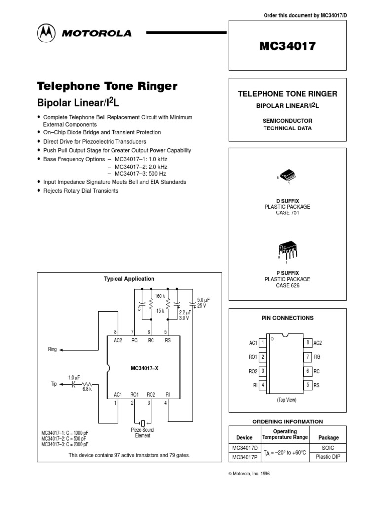 MC 34017 | PDF | Electronic Oscillator | Rectifier