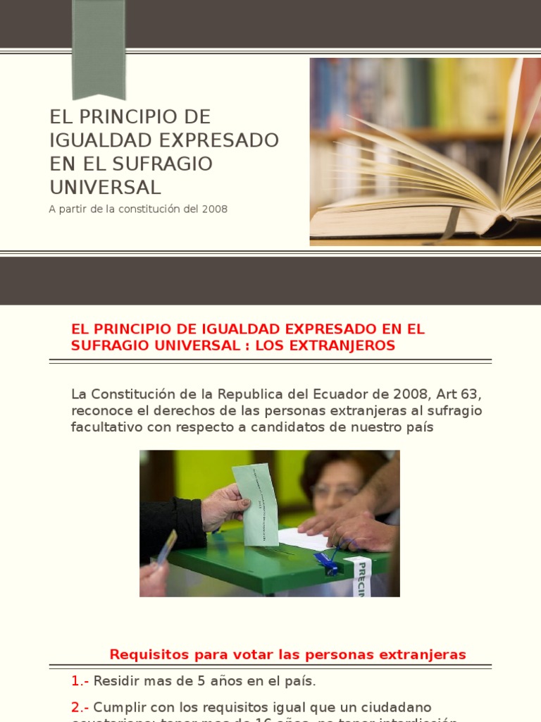 El Principio de Igualdad Expresado en El Sufragio | PDF