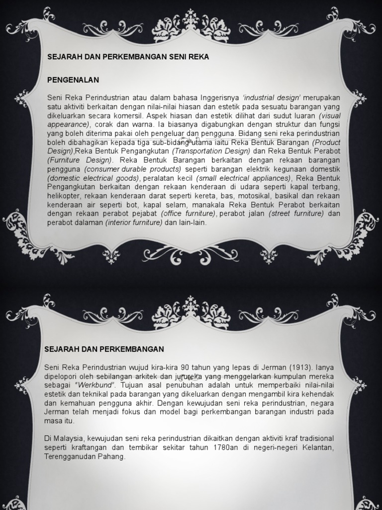 Sejarah Dan Perkembangan Seni Reka1 D | PDF