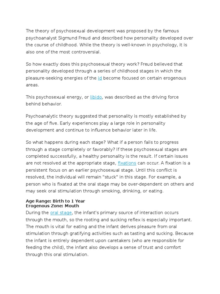 Freud's Psychosexual Development Theory | PDF | Psychiatry ...