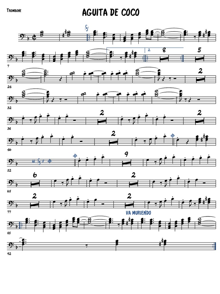 Aguita de Coco - Trombone | PDF