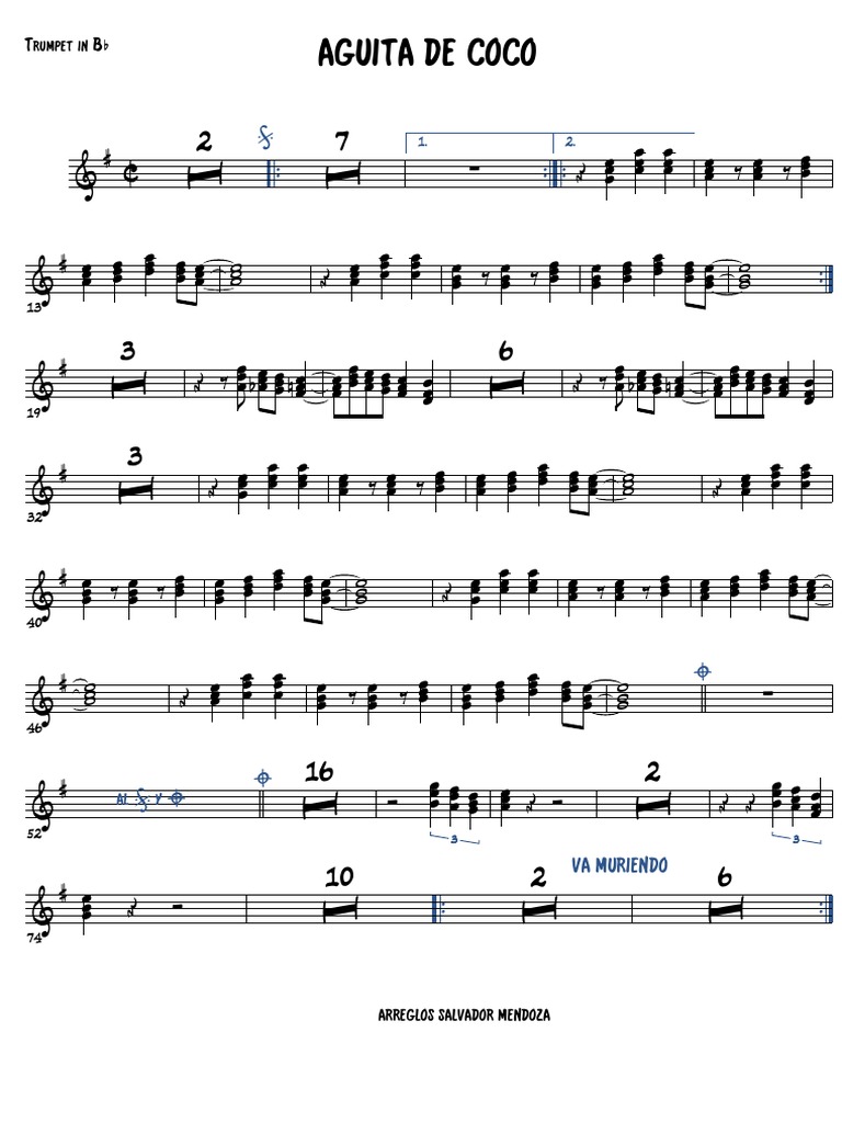 Aguita de Coco - Trumpet in BB | PDF