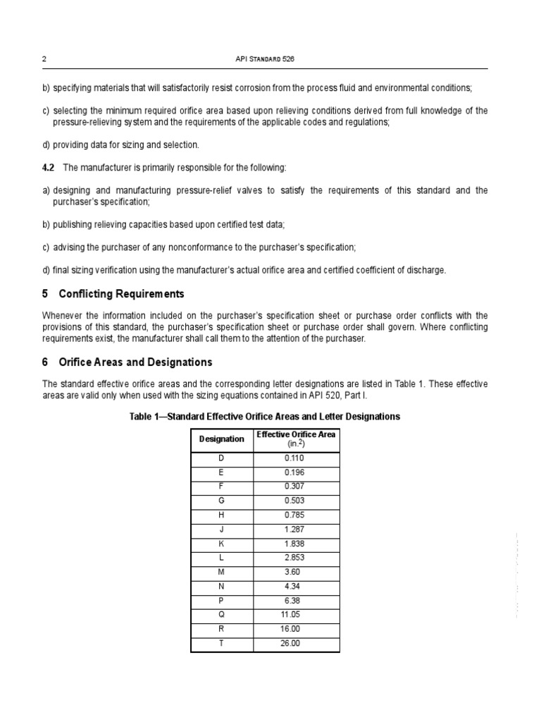 API 526-2009 | Specification (Technical Standard) | Technology