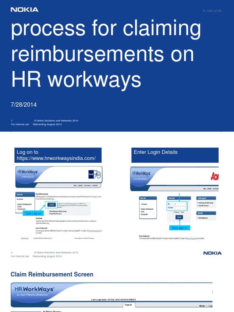 Claiming Reimbursement On HR Workways | PDF | Cyberspace | Computing