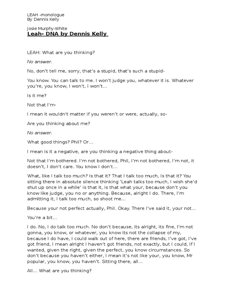 LEAH - DNA by Dennis Kelly