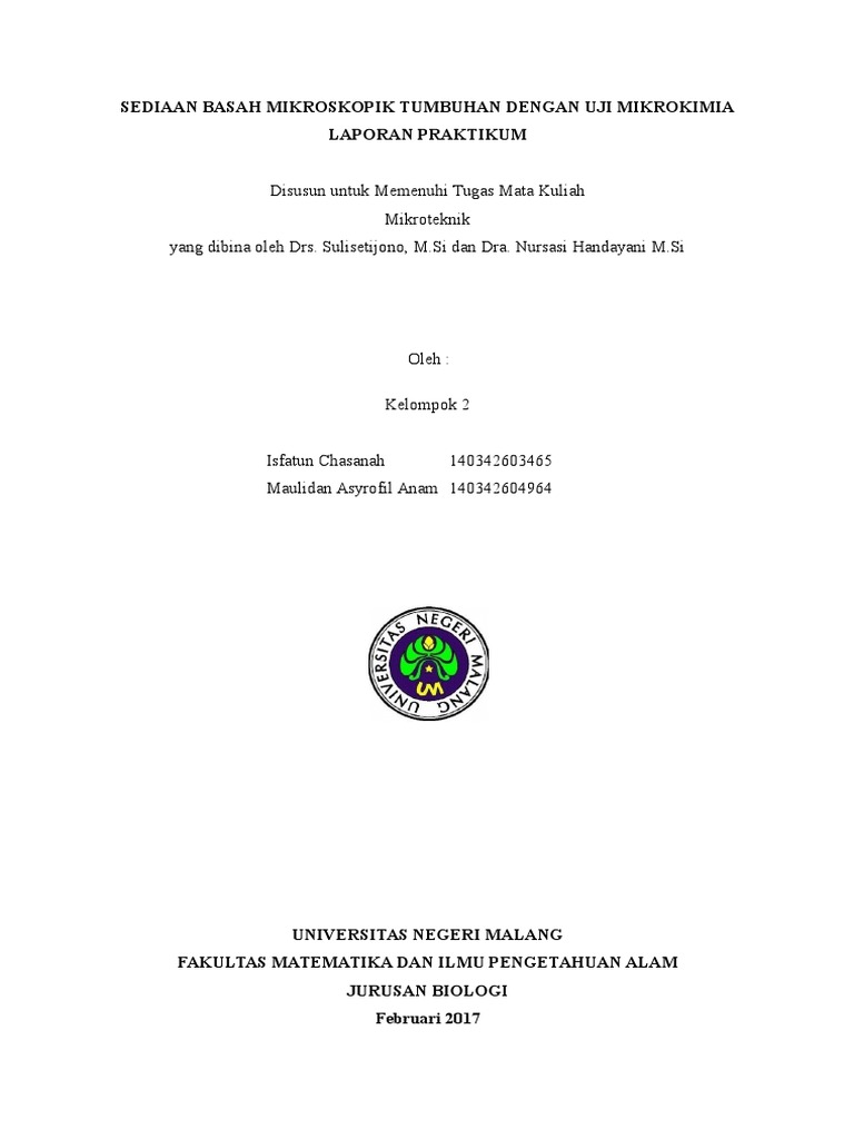 Laporan Mikrokimia Preparat Segar | PDF