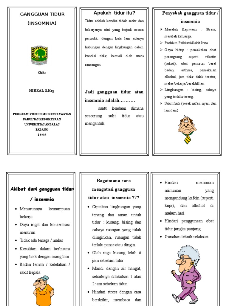 Leaflet Gangguan Tidur Pada Lansia