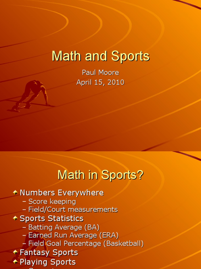 Math and Sports | PDF | Pitcher | Ball And Bat Games