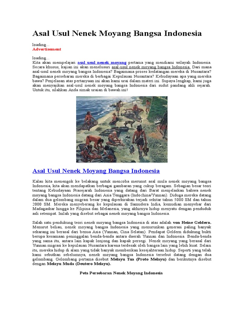 Asal Usul Nenek Moyang Bangsa Indonesia | PDF | Ilmu Sosial