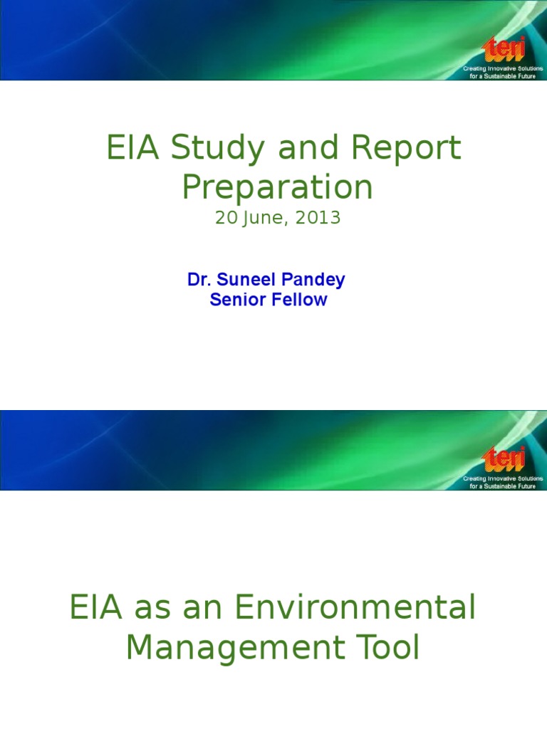 EIA Study and Report Preparation | PDF | Cost–Benefit Analysis ...
