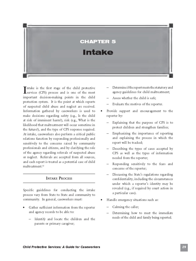 Child Protective Services Intake Process | PDF | Child Neglect | Child ...