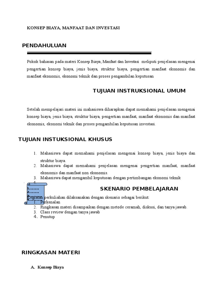 Bab 2 Konsep Biaya | PDF