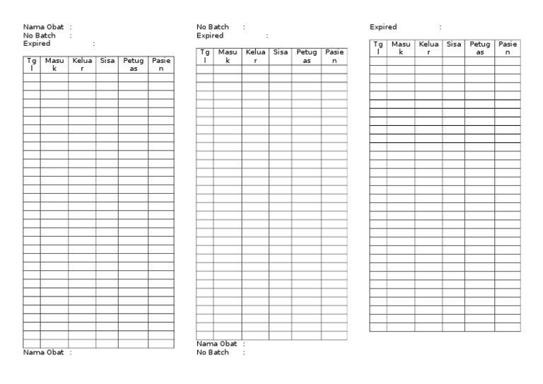 Kartu Stok Obat | PDF