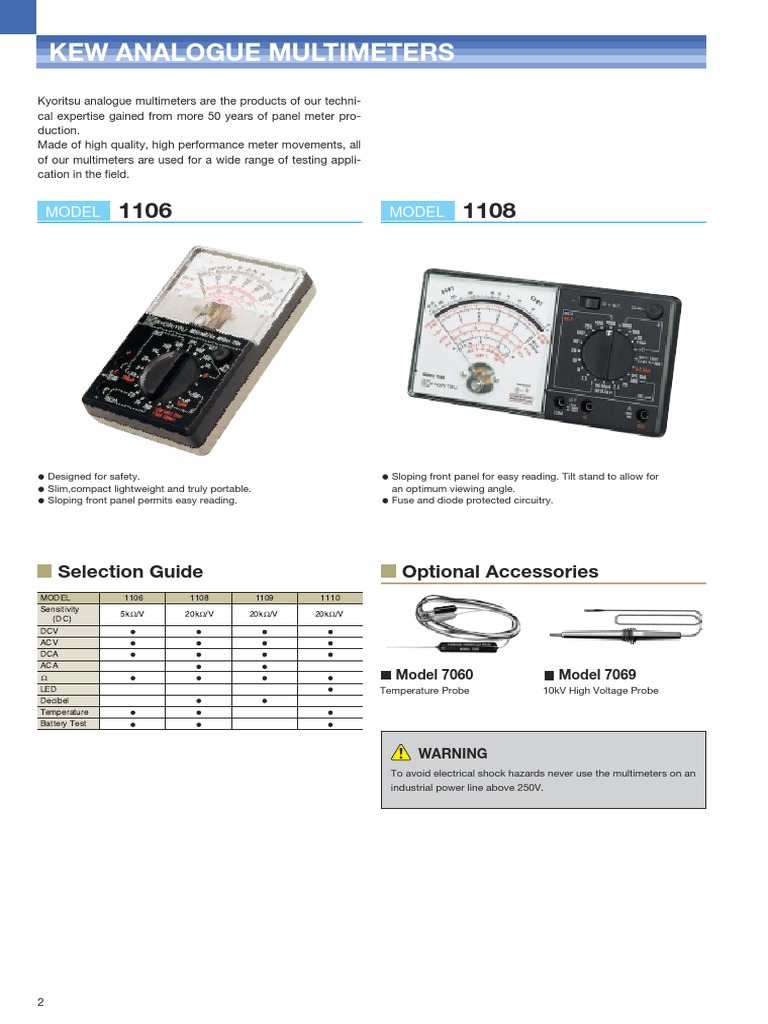 Kew Analog Multimeters | PDF | Power (Physics) | Electricity