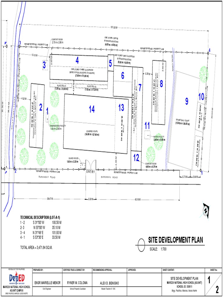 Marcos National High School Site Plan | PDF