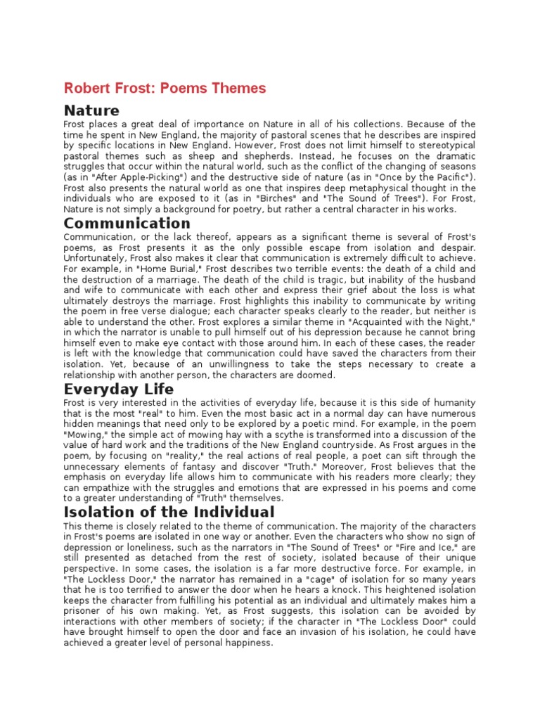 Robert Frost | PDF | Solitude | Poetry