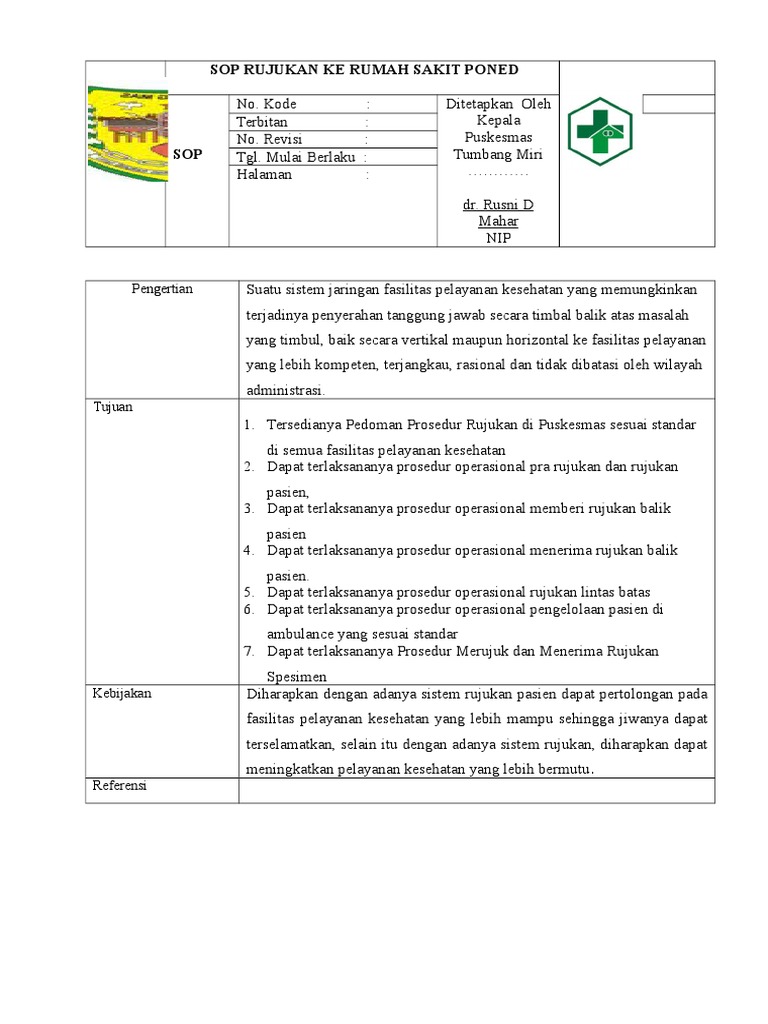 Sop Rujukan Ke Rumah Sakit Poned | PDF