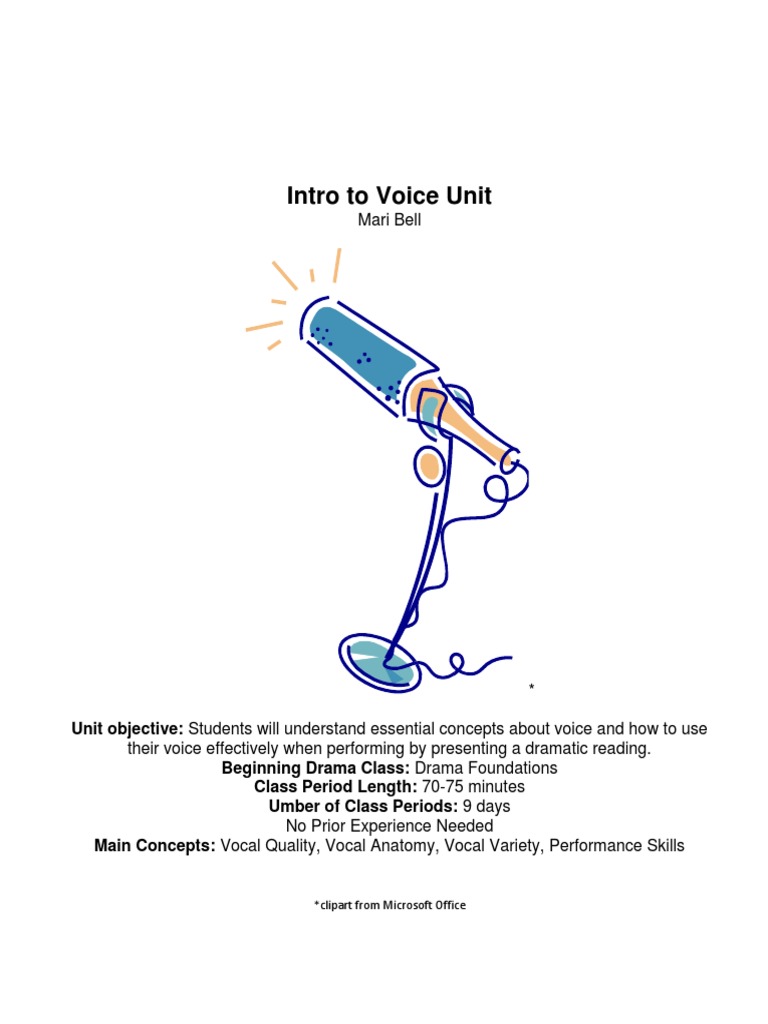 Intro To Voice Unit of Lessons - Mari Bell | PDF | Public Speaking ...