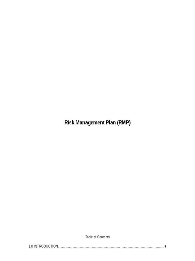 Risk Management Plan (RMP) | PDF | Risk Management | Risk Assessment