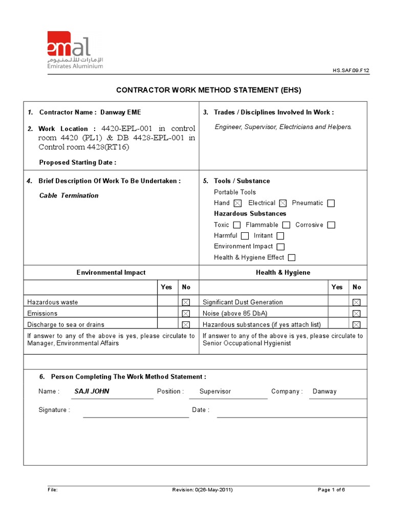 CABLE TERMINATIONS.doc | Safety | Occupational Safety And Health | Free ...