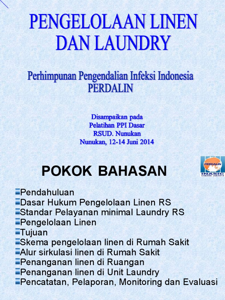 'Dokumen - Tips Ppi Pengelolaan Linen Laundry | PDF