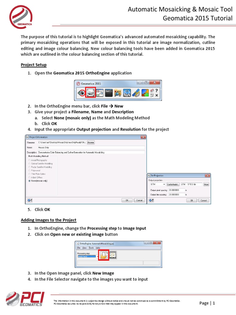 Automatic Mosaicking Pc Geomatics Download Free Pdf Geomatics