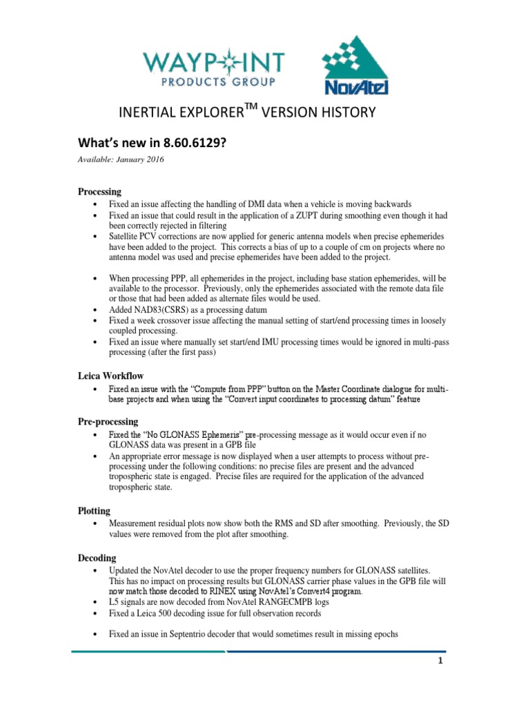 Inertial Explorer New Features | PDF | Global Positioning System ...