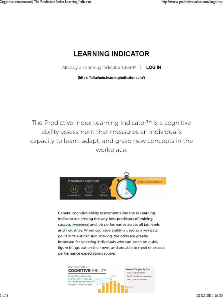 Learning Indicator: Log in | PDF