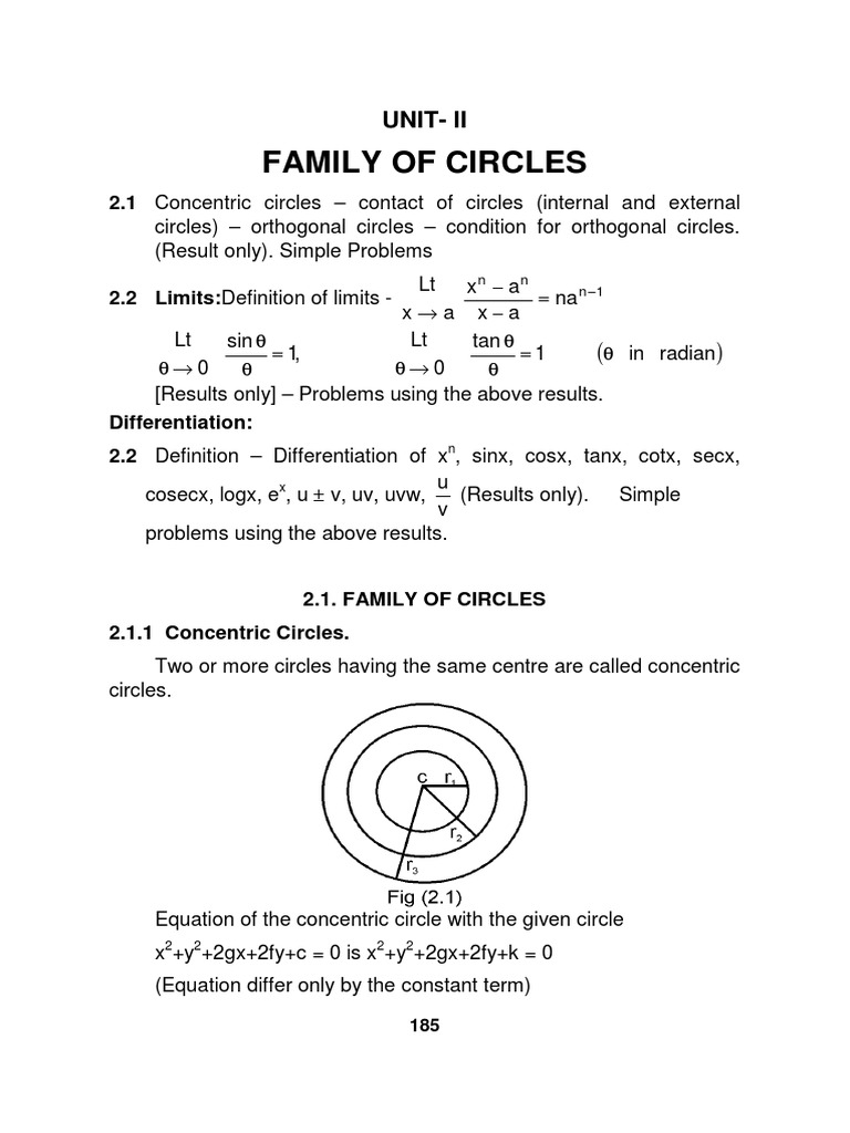 Family of Circles PDF | PDF | Circle | Variable (Mathematics)