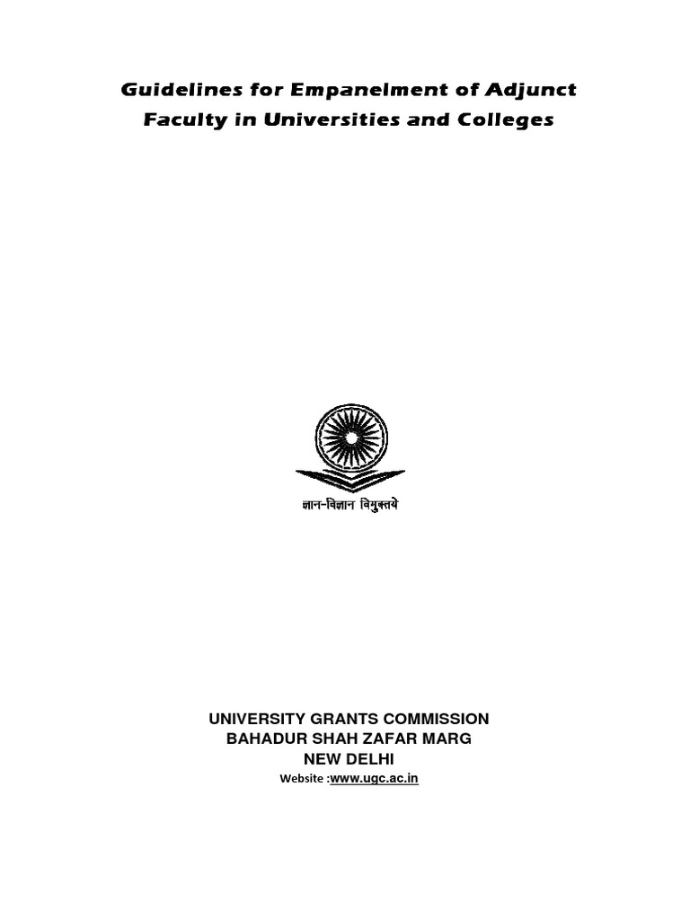 UGC Guidelines for Adjunct Faculty | PDF | Professors In The United ...