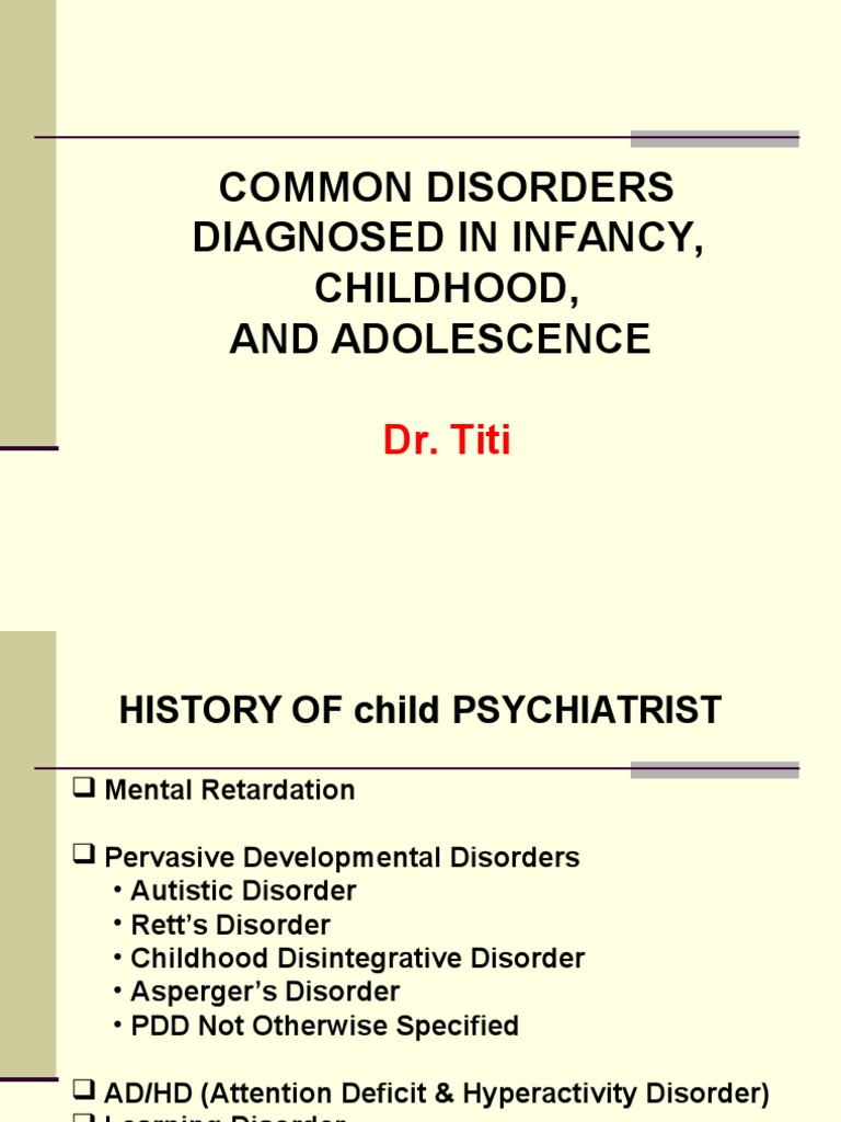 Common Childhood Mental Disorders | PDF | Pervasive Developmental Disorders | Attention Deficit ...